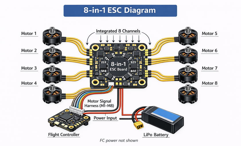 How to Choose an 8-in-1 ESC for Multirotor UAVs